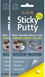 sticky putty- reusable museum & gallery quality adhesive putty,- 2 pack