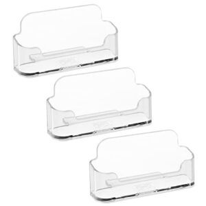 mr. pen- acrylic business card holder, 3 pack, plastic business card holder, business card display, card holder for business cards, business card holder stand, business card holders for desk.