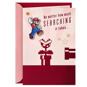 hallmark nintendo super mario valentine’s day card for husband, wife, boyfriend, girlfriend (lucky)