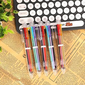 DAIKOYE 24 PCS 0.5mm 6-in-1 Multicolor Ballpoint Pen 6 Colors Transparent Barrel Ballpoint Pen for Office School Supplies Students Children Gift