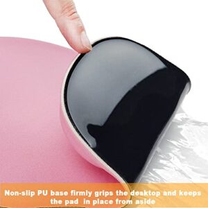 Office Mousepad with Gel Wrist Support - Ergonomic Gaming Desktop Mouse Pad Wrist Rest - Design Gamepad Mat Rubber Base for Laptop Computer (01Pink)