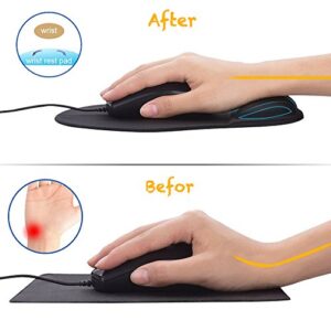 Office Mousepad with Gel Wrist Support - Ergonomic Gaming Desktop Mouse Pad Wrist Rest - Design Gamepad Mat Rubber Base for Laptop Computer (01Pink)