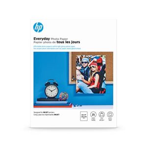 hp everyday photo paper, glossy, 8.5×11 in, 25 sheets (q5498a)