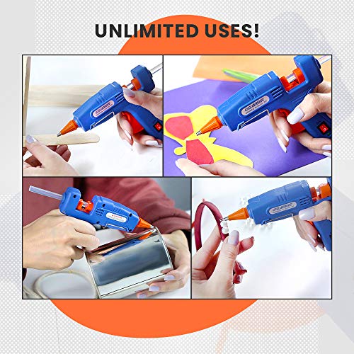 Gluerious Mini Hot Glue Gun with 30 Glue Sticks for Crafts School DIY Arts Home Quick Repairs, 20W, Blue