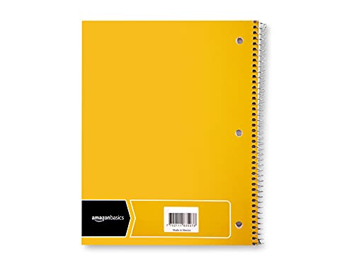 Amazon Basics College Ruled Wirebound Spiral Notebook, 70-Sheet - 5-Pack, Assorted Solid Colors