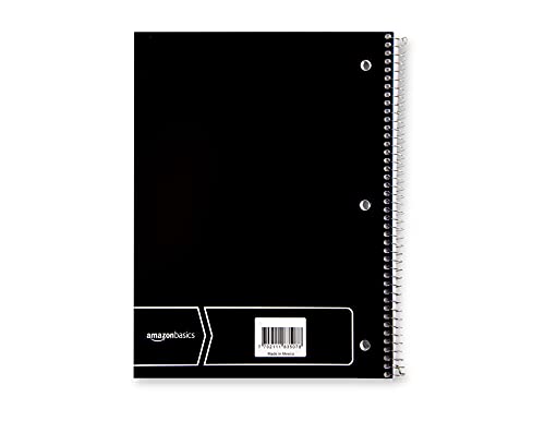 Amazon Basics College Ruled Wirebound Spiral Notebook, 70-Sheet - 5-Pack, Assorted Solid Colors