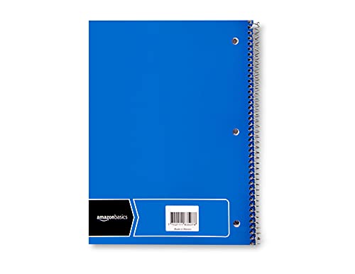 Amazon Basics College Ruled Wirebound Spiral Notebook, 70-Sheet - 5-Pack, Assorted Solid Colors