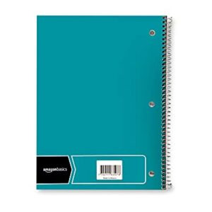 Amazon Basics College Ruled Wirebound Spiral Notebook, 70-Sheet - 5-Pack, Assorted Solid Colors