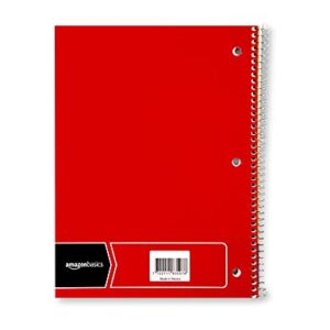 Amazon Basics College Ruled Wirebound Spiral Notebook, 70-Sheet - 5-Pack, Assorted Solid Colors