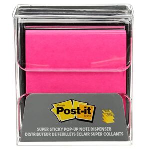 Post-it Pop-up Notes Dispenser, 3x3 in, Black Base Clear Top, Pack includes dispenser and a 45-Sheet Pad of Pop-up Notes (WD-330-BK)