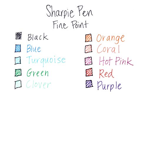 SHARPIE Pens, Fine Point (0.4mm), Assorted Colors, 12 Count