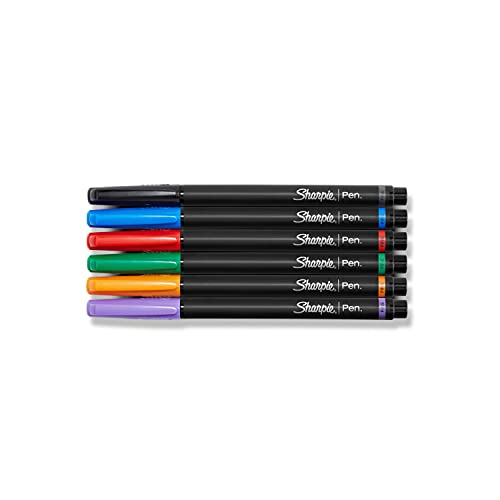 SHARPIE Pens, Fine Point (0.4mm), Assorted Colors, 12 Count