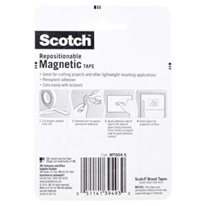 Scotch 0.5-Inch x 4-Feet Magnetic Tape (MT004.5S), 4 Foot