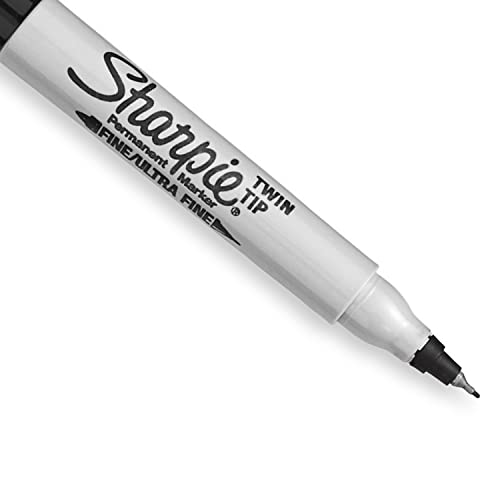 SHARPIE Twin Tip Permanent Markers, Fine and Ultra Fine, Black, 4 Count