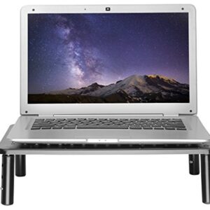 2 Pack Premium Laptop PC Monitor Stand with Sturdy, Stable Black Metal Construction. Fashionable Riser Height Adjustable with Non-Skid Rubber. Perfect for Computer Monitor iMac Stand or Computer Shelf