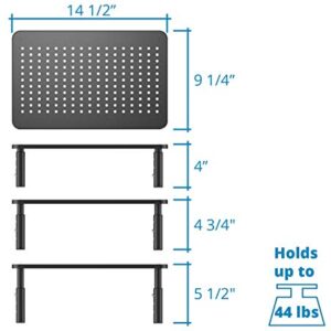 2 Pack Premium Laptop PC Monitor Stand with Sturdy, Stable Black Metal Construction. Fashionable Riser Height Adjustable with Non-Skid Rubber. Perfect for Computer Monitor iMac Stand or Computer Shelf