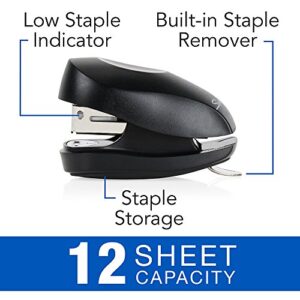 Swingline Mini Stapler, Tot, 12 Sheet Capacity, Includes Built-In Staple Remover & 1000 Standard Staples, Black (79171)