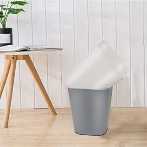 Feiupe 1.6 Gallon Small Trash Can Wastebasket for Kitchen Office Bathroom,Pack of 2(1.6 Gallon(2 Pack), White+Gray)