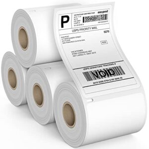 dasher products shipping labels compatible with dymo labelwriter 4xl 1744907 4×6 thermal postage labels, water & grease resistant, ultra strong adhesive, perforated, bpa free, 220 labels/roll (4 pack)