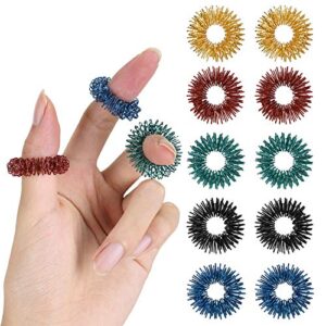 mr. pen- spiky sensory rings, 10 pack, stress relief fidget sensory toys, fidget rings, fidget ring for anxiety, stress relief rings, massager for fidget adhd autism, silent stress reducer ring