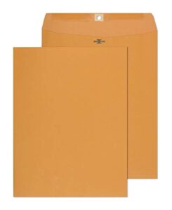 clasp envelopes – 10×13 inch brown kraft catalog envelopes with clasp closure & gummed seal – 28lb heavyweight paper envelopes for home, office, business, legal or school 15 pack 10×13, brown kraft