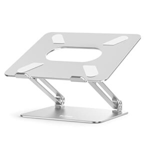 boyata laptop stand, laptop holder, multi-angle stand with heat-vent, adjustable notebook stand for laptop up to 17 inches, compatible for macbook pro/air, surface laptop, and so on (silver)