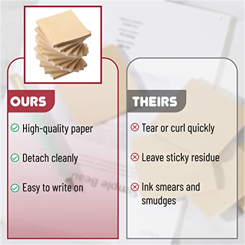 Mr. Pen- Kraft Sticky Notes, 3”x3”, 12 Pads, Kraft Paper Sticky Notes, Sticky Note Pads, Self-Stick Note Pads, Brown Sticky Notes, Craft Paper Sticky Notes, 3x3 Sticky Notes