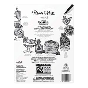 Paper Mate Flair Scented Felt Tip Pens, Assorted Sunday Brunch Scents and Colors, 0.7mm, 16 Count