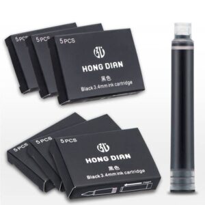 asvine fountain pen ink cartridges black color, set of 30 refill ink cartridges, 3.4 mm bore diameter