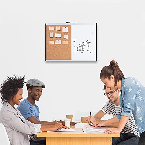 Amazon Basics Magnetic Dry-Erase Board, Combo Board, Plastic/Aluminum Frame, 17" x 23"