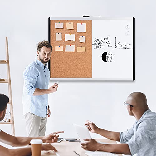 Amazon Basics Magnetic Dry-Erase Board, Combo Board, Plastic/Aluminum Frame, 17" x 23"