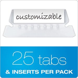 Pendaflex Insertable Plastic Tabs Hanging Folder Tabs, 2", Clear, 25 Tabs and Inserts per Pack (42)