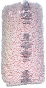 bubblefast! brand 3.5 cu. ft. (22.5 gallons) pink anti-static packing peanuts popcorn