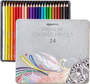 amazon basics premium colored pencils, soft core, 24 count (pack of 1)