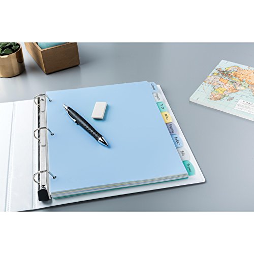 Avery 8-Tab Plastic Binder Dividers, Write & Erase Multicolor Big Tabs, 1 Set (16171),Translucent Multicolor