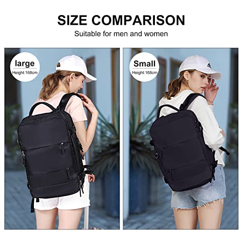 coowoz Large Travel Backpack Women, Carry On Backpack,Hiking Backpack Waterproof Outdoor Sports Rucksack Casual Daypack School Bag Fit 15.6 Inch Laptop with USB Charging Port Shoes Compartment