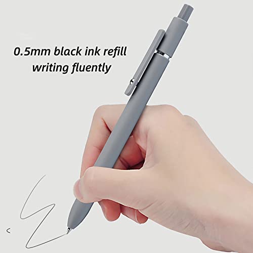 Gel Pens, 5 Pcs 0.5mm Japanese Black Ink Pens Fine Point Smooth Writing Pens, High-End Series Retractable Pens for Journaling Note Taking, Cute Office School Supplies Gifts for Women Men (Morandi)