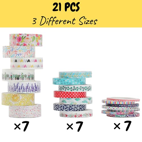 Mr. Pen- Washi Tape Set, 21 Rolls, Floral Washi Tape, Washi Tape, Bullet Journal Supplies, Decorative Tape, Cute Washi Tape, Washi Tape for Bible Journaling, Cute Tape, Bible Journaling Supplies