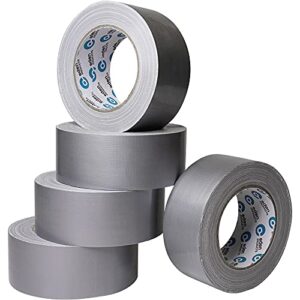 edenproducts duct tape heavy duty waterproof bulk 5 pack, strong industrial max strength gray tape multi roll pack, silver 30 yards x 2 inches, indoor & outdoor use, no residue, tear by hand