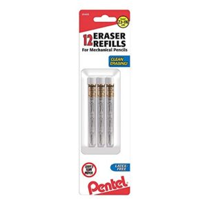 pentel® eraser refills for mechanical pencils, white, pack of 12