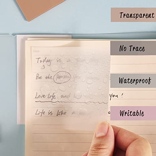 AIERSA Transparent Sticky Notes, 400Pcs Clear Sticky Notes Tabs Set, for Annotation Books,Page Markers,Index,Bible Accessories,Aesthetic School Study Supplies(3"x3",2.28"x1.45",2.24"x0.7",1.73"x0.47")