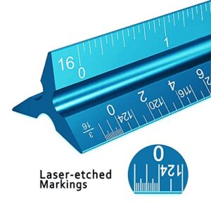 Architectural Scale Ruler, 12" Aluminum Architect Scale, Triangular Scale, Scale Ruler for Blueprint, Triangle Ruler, Drafting Ruler, Architect Ruler, Metal Scale Ruler, Architecture Ruler