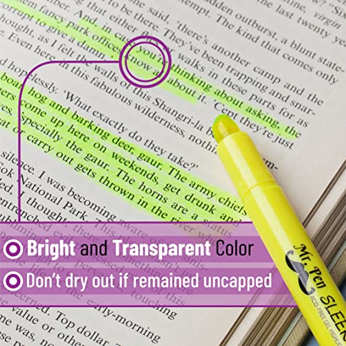 Mr. Pen- No Bleed Gel Highlighter, Bible Highlighters, Yellow, Pack of 8, Gel Highlighters