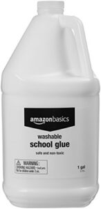 amazon basics all purpose washable school white liquid glue – great for making slime, 1 gallon bottle