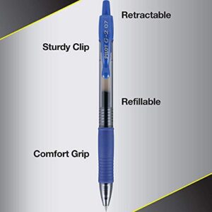 PILOT G2 Premium gel Pens, Fine Point Gel Ink Pen, 0.7 mm, Refillable & Retractable Rolling Ball, 5 Black and 5 Blue pens (Bulk pack of 10 Pens) (14784)