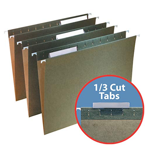 Smead Hanging File Folder with Tab, 1/3-Cut Adjustable Tab, Letter Size, Standard Green, 25 per Box (64035)