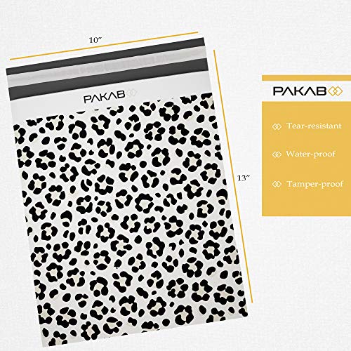 PAKABOO Poly Mailer Shipping Bags 10x13 Inch, 100 Pack, Non-Padded Envelopes with Tamper Proof Self-Seal, Cheetah Print Packaging