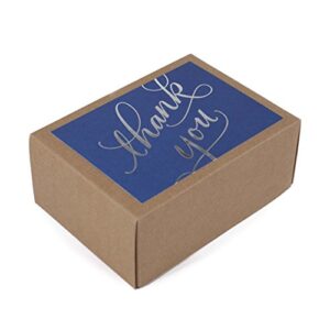 hallmark thank you cards (silver foil script, 40 thank you notes and envelopes)