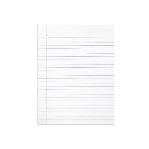 Amazon Basics College Ruled Loose Leaf Filler Paper, 100 Sheet, 11 x 8.5 Inch, 6-Pack