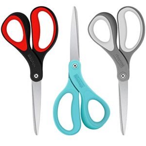 scissors, niutop 8″ all purpose scissors heavy duty ergonomic comfort grip craft shears sharp scissors for office home household sewing high/middle school students teacher art craft diy supplies